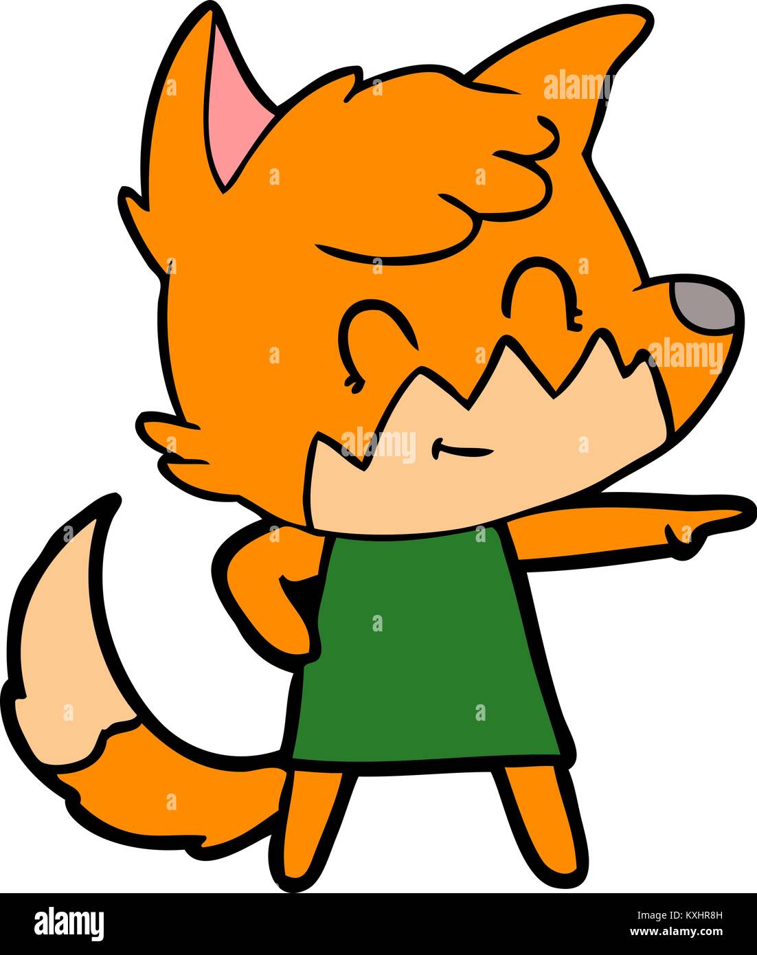 cartoon happy fox Stock Vector Image & Art - Alamy