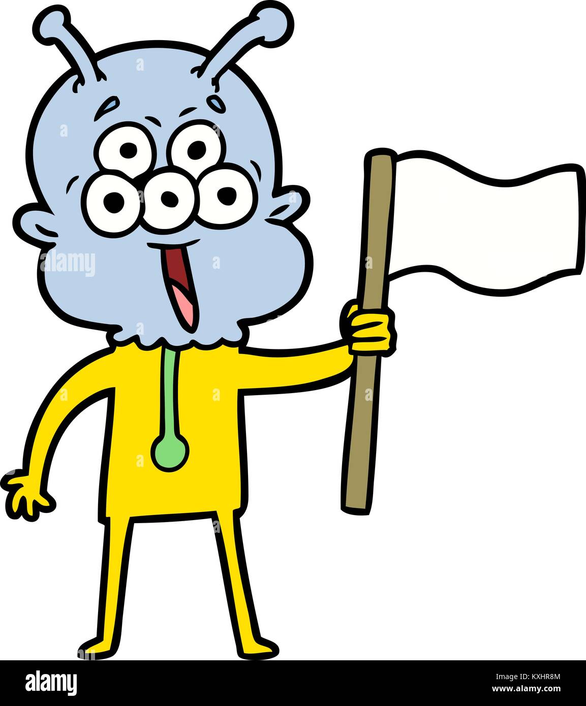 happy cartoon alien Stock Vector Image & Art - Alamy