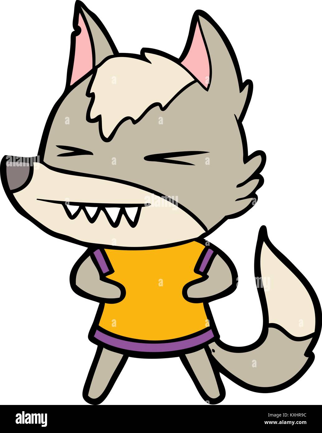 angry wolf cartoon Stock Vector Image & Art - Alamy