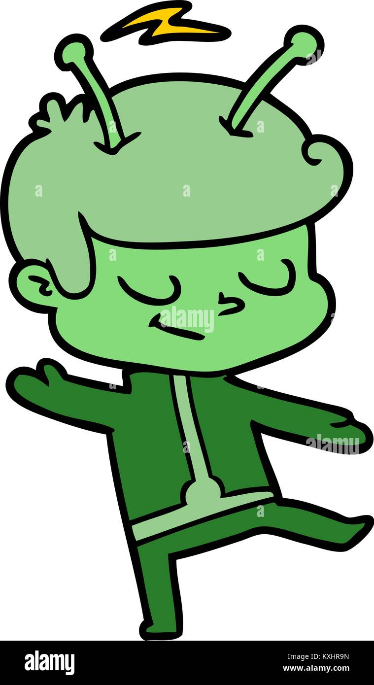 friendly cartoon spaceman dancing Stock Vector Image & Art - Alamy
