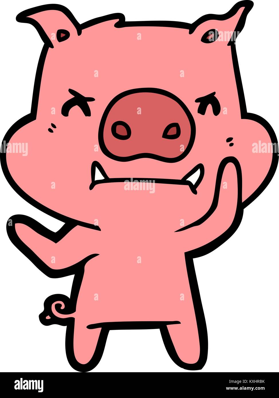 angry cartoon pig Stock Vector Image & Art - Alamy