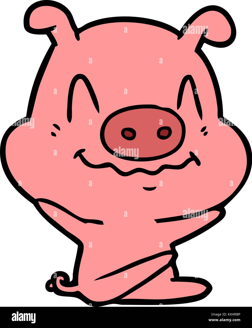 nervous cartoon pig sitting Stock Vector Image & Art - Alamy