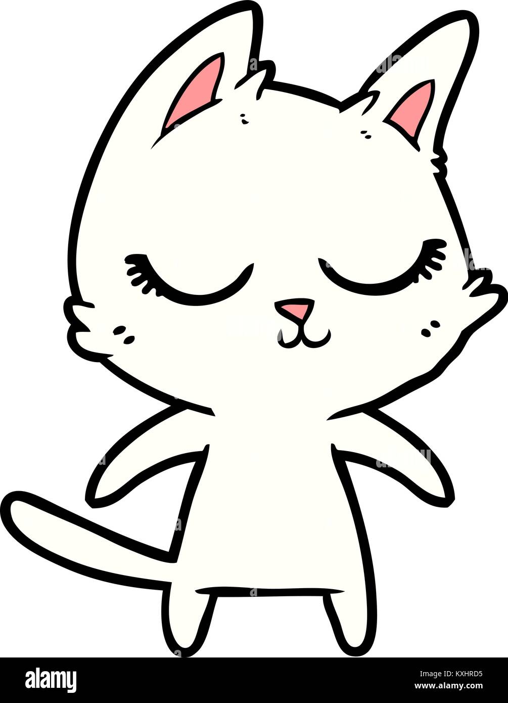calm cartoon cat Stock Vector Image & Art - Alamy