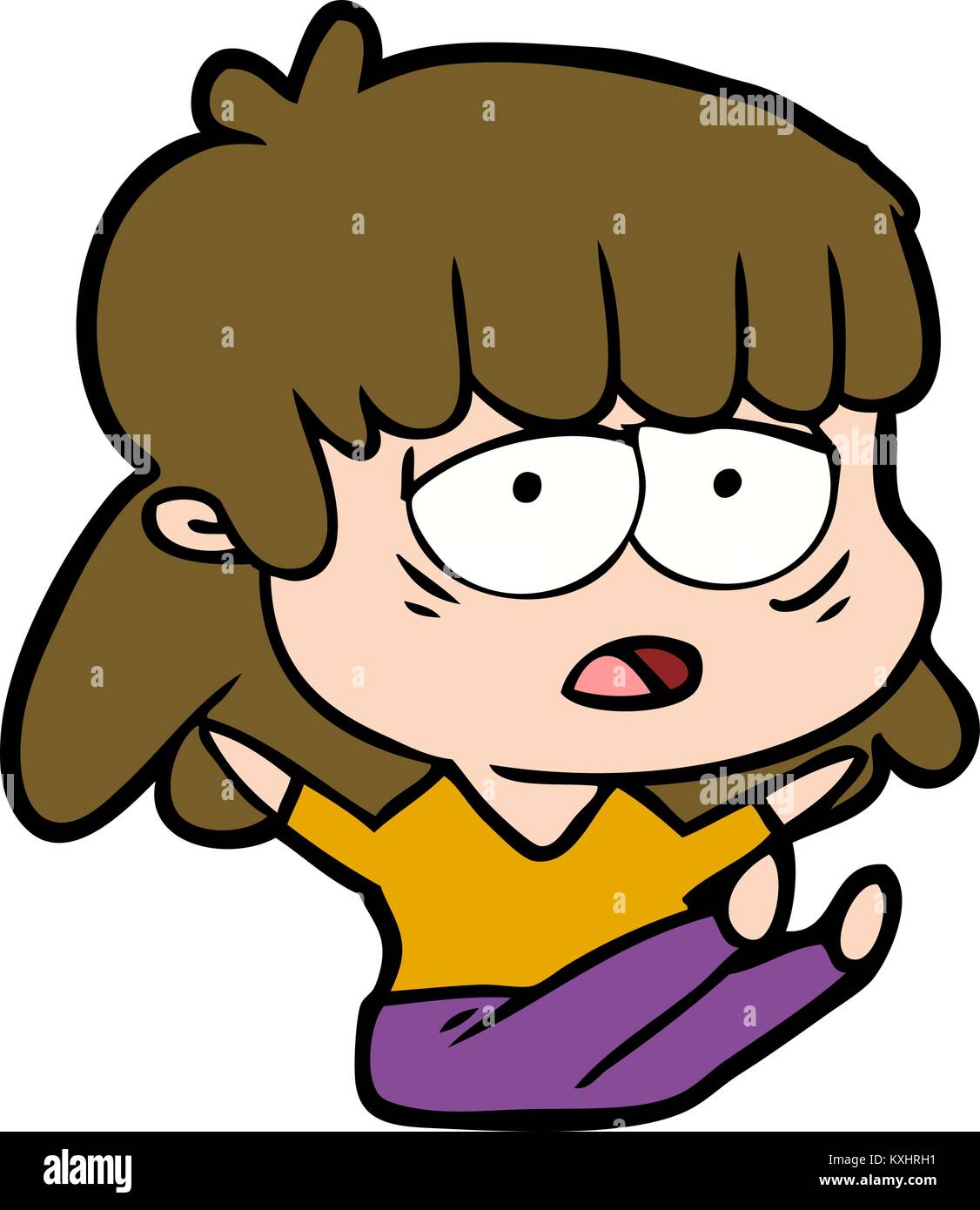 cartoon tired woman Stock Vector Image & Art - Alamy