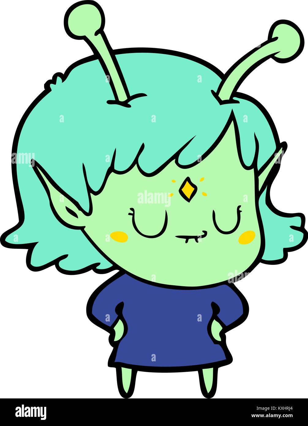 cartoon alien girl Stock Vector Image & Art - Alamy