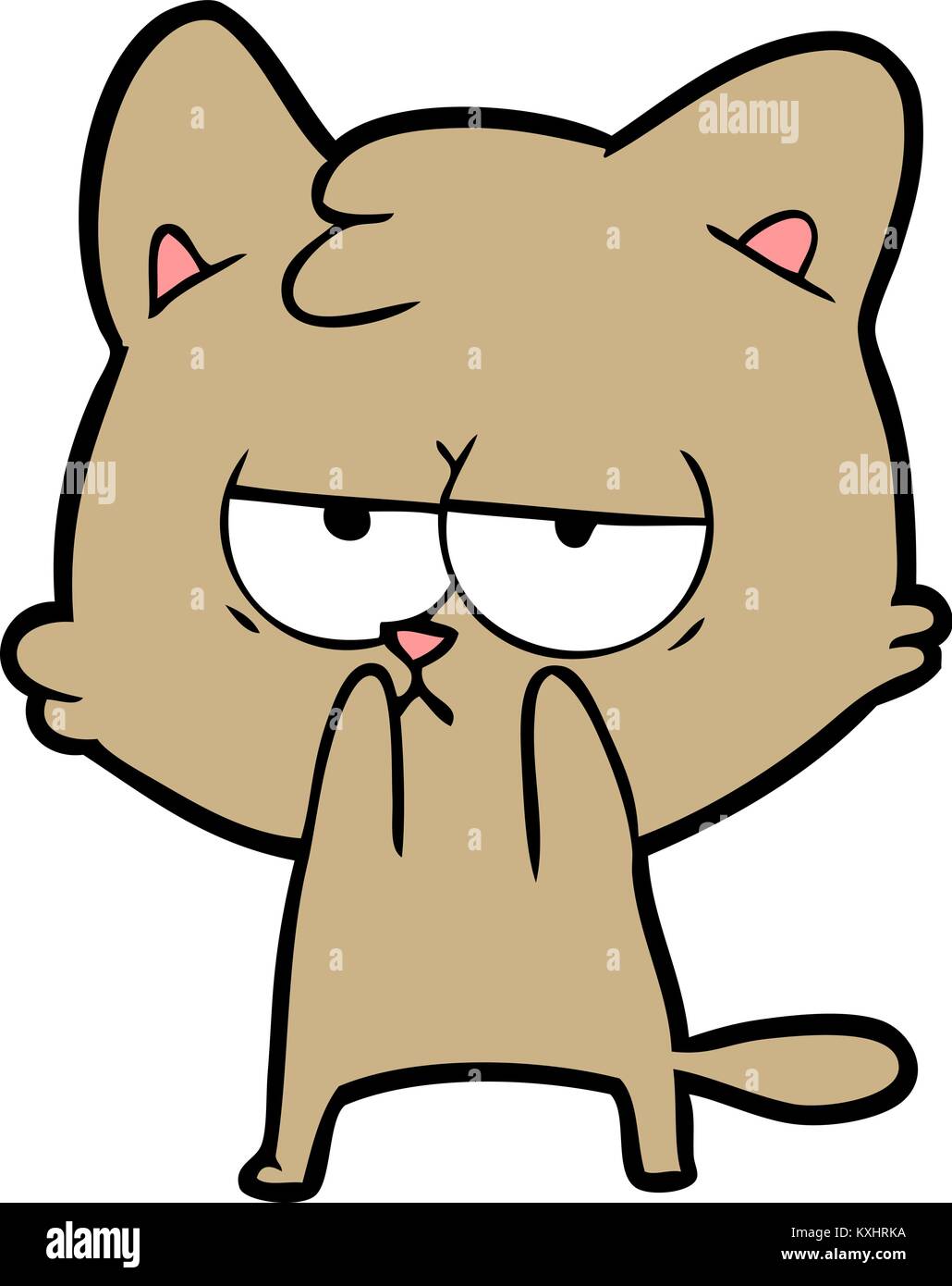 bored cartoon cat Stock Vector Image & Art - Alamy