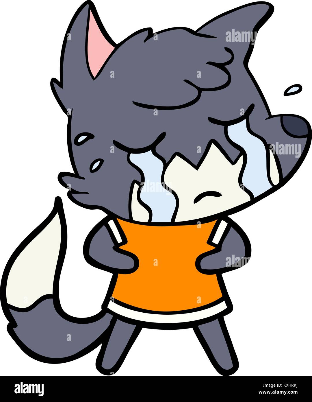 crying fox cartoon Stock Vector Image & Art - Alamy