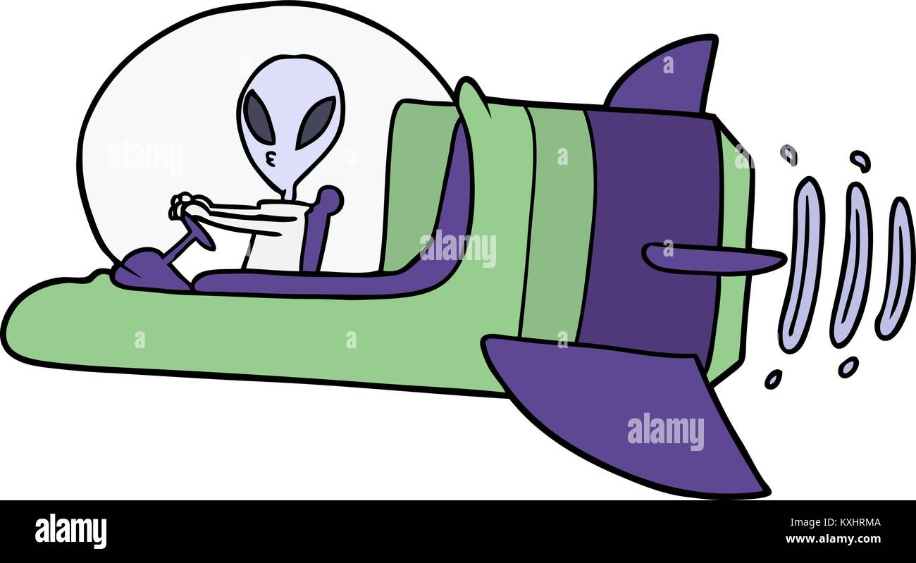 cartoon alien spacecraft Stock Vector Image & Art - Alamy
