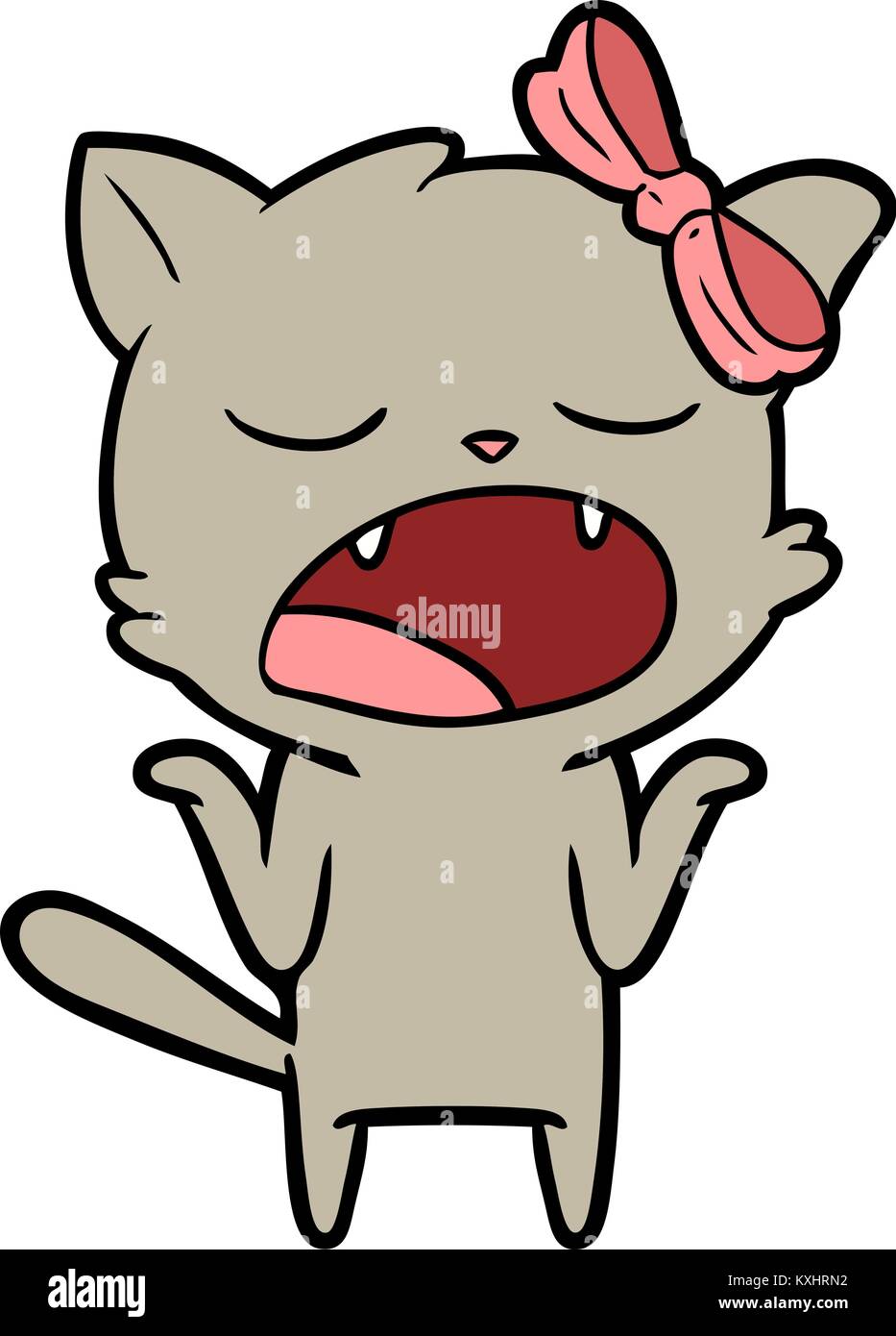 cartoon yawning cat shrugging shoulders Stock Vector Image & Art - Alamy