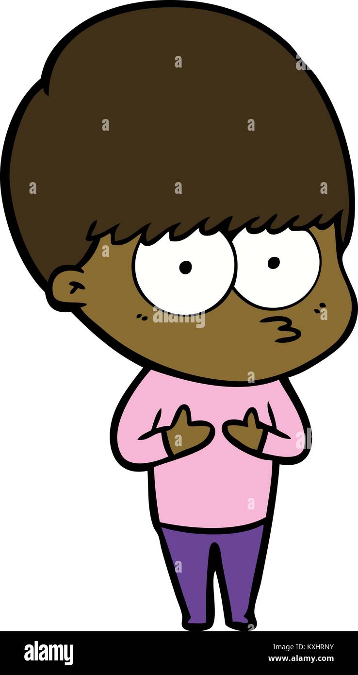 nervous cartoon boy Stock Vector Image & Art - Alamy