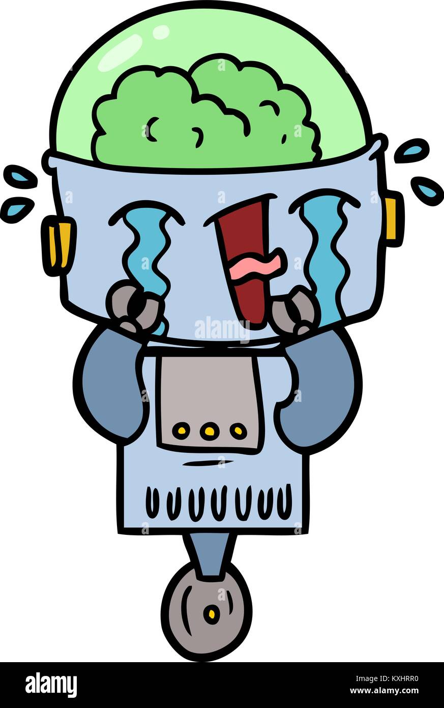 cartoon crying robot Stock Vector Image & Art - Alamy