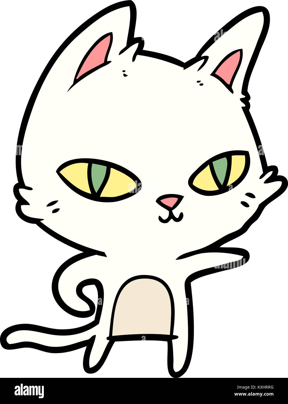 cartoon cat staring Stock Vector Image & Art - Alamy