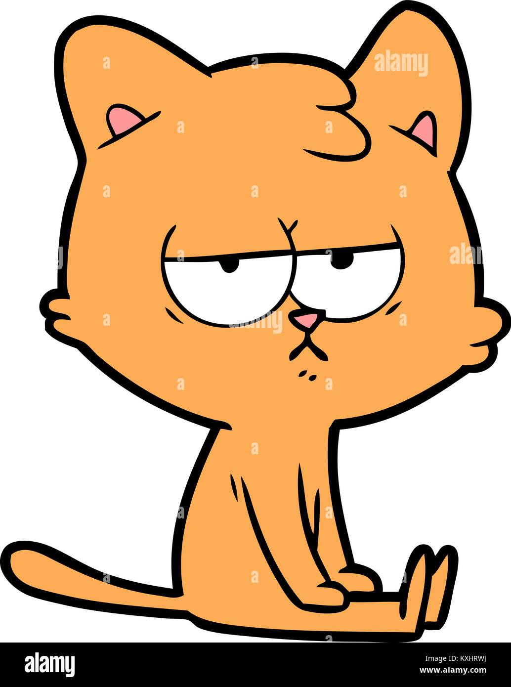 bored cartoon cat Stock Vector Image & Art - Alamy