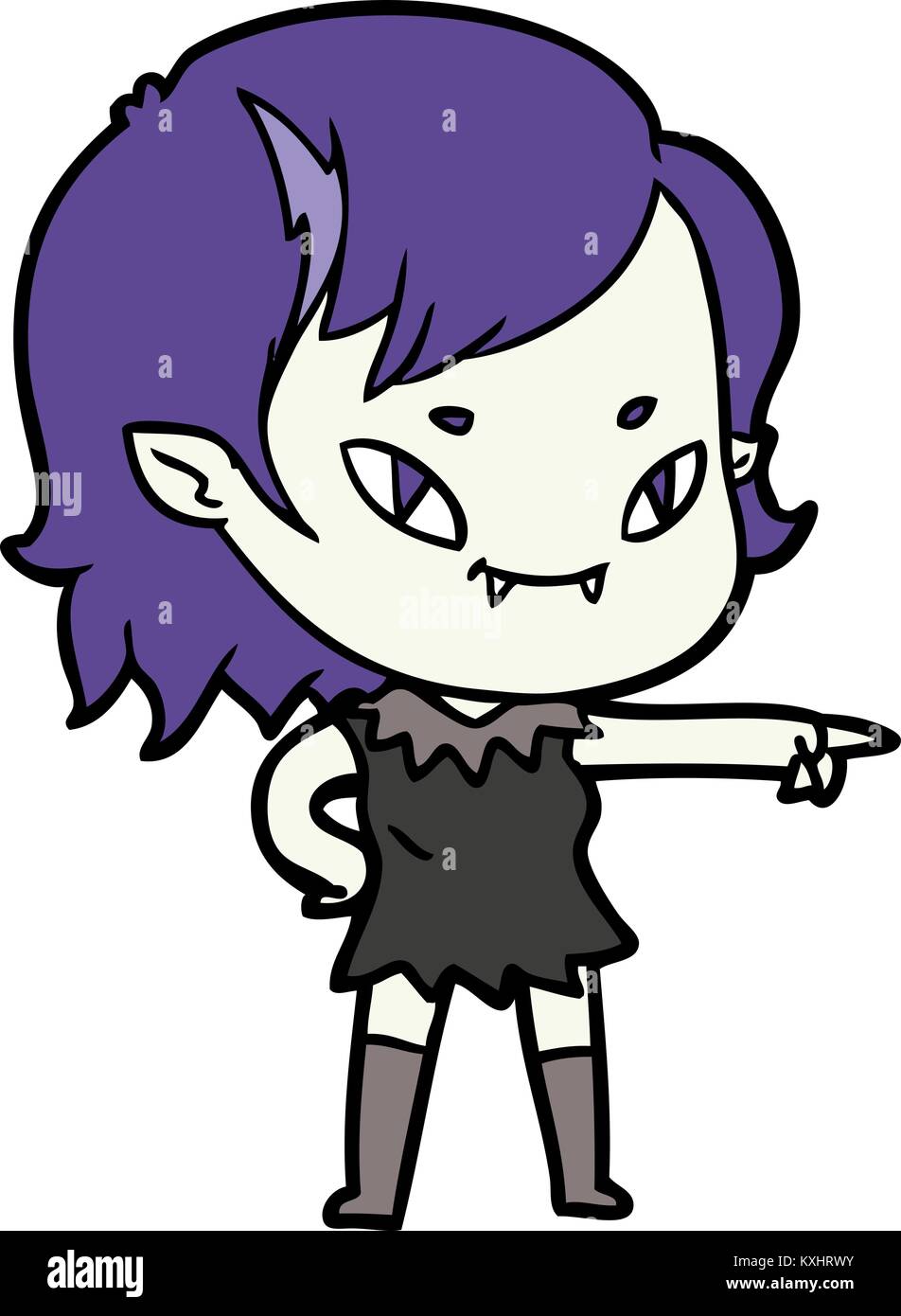 cartoon friendly vampire girl Stock Vector Image & Art - Alamy