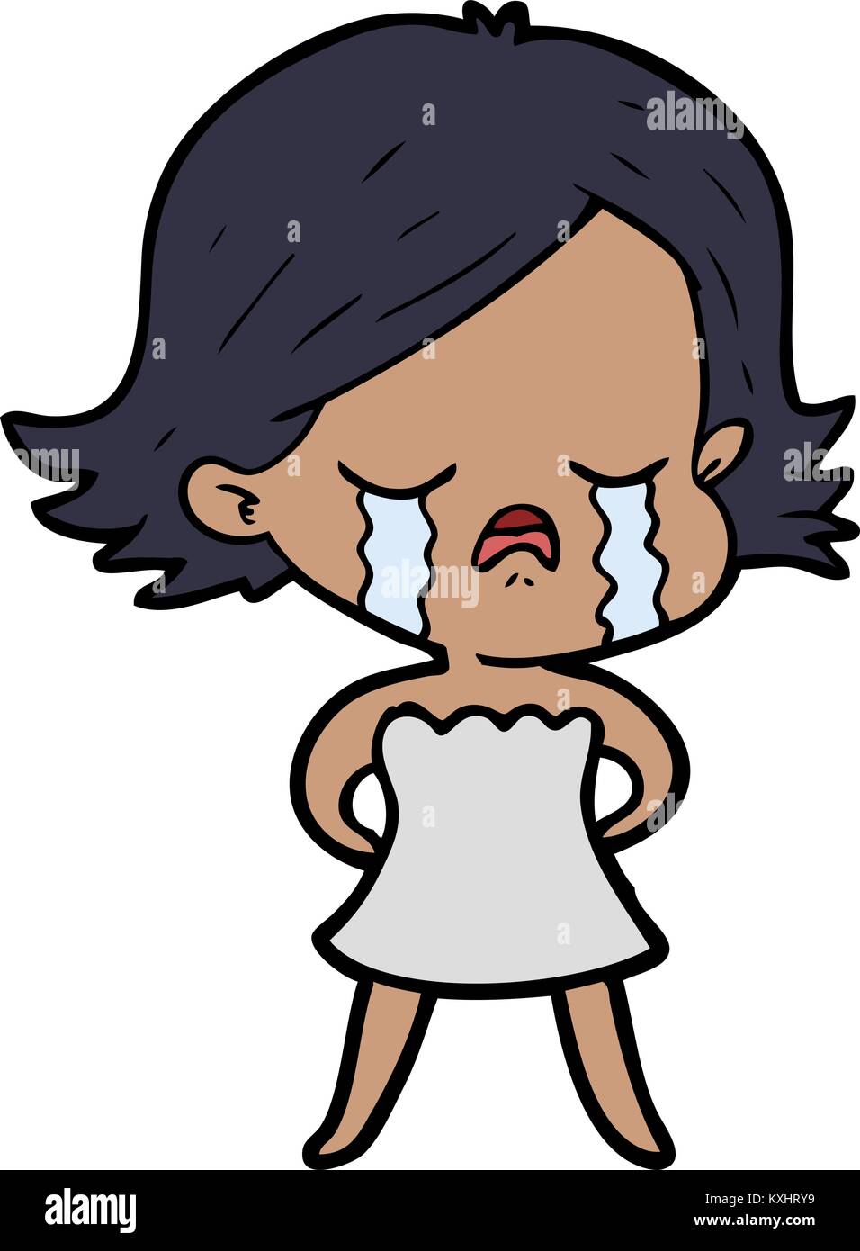 cartoon girl crying Stock Vector Image & Art - Alamy