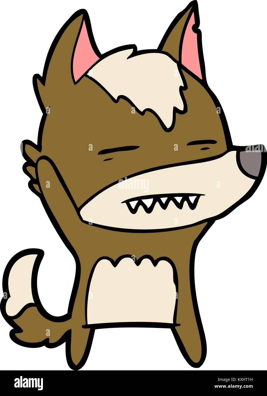 cartoon wolf waving showing teeth Stock Vector Image & Art - Alamy