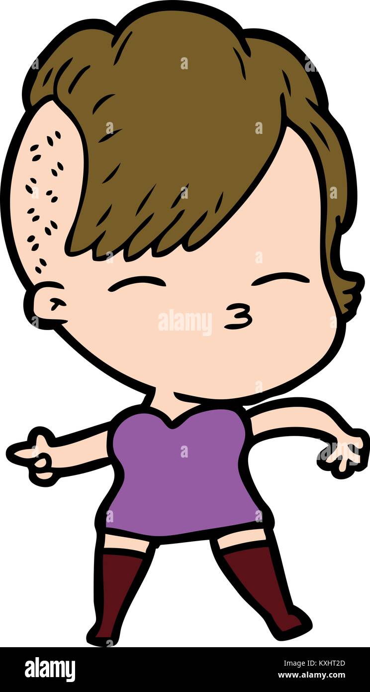 cartoon squinting girl Stock Vector Image & Art - Alamy