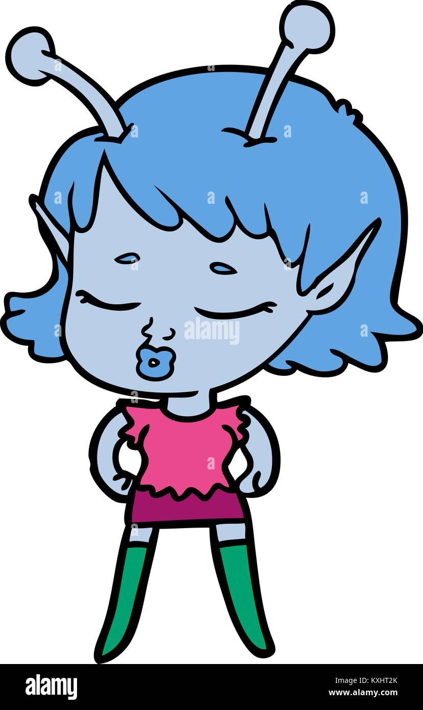 cute alien girl cartoon Stock Vector Image & Art - Alamy