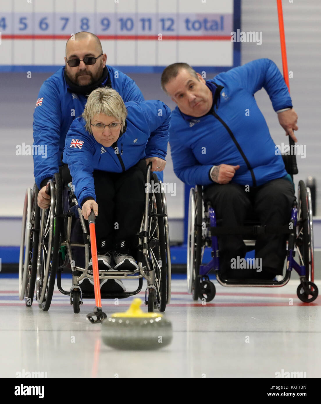 Great Britain's Curlers Gregor Ewan and Robert McPherson (right) watch ...