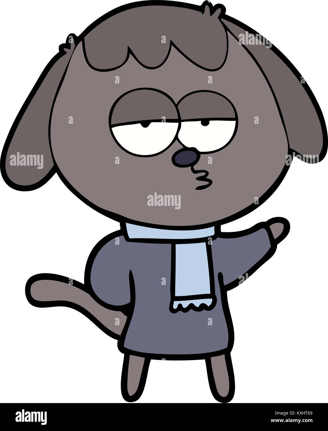 cartoon tired dog wearing winter clothes Stock Vector Image & Art - Alamy