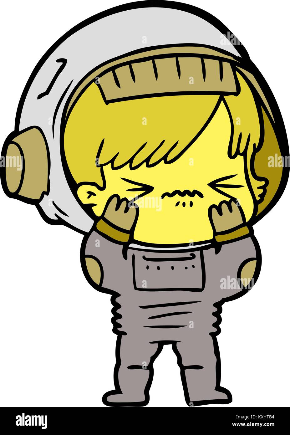 cartoon space girl making mistake Stock Vector Image & Art - Alamy