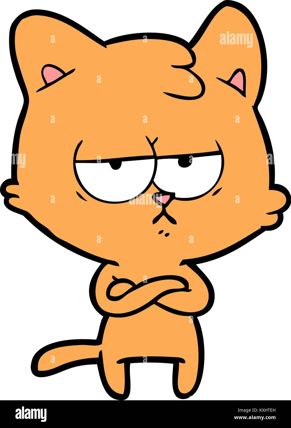 bored cartoon cat Stock Vector Image & Art - Alamy