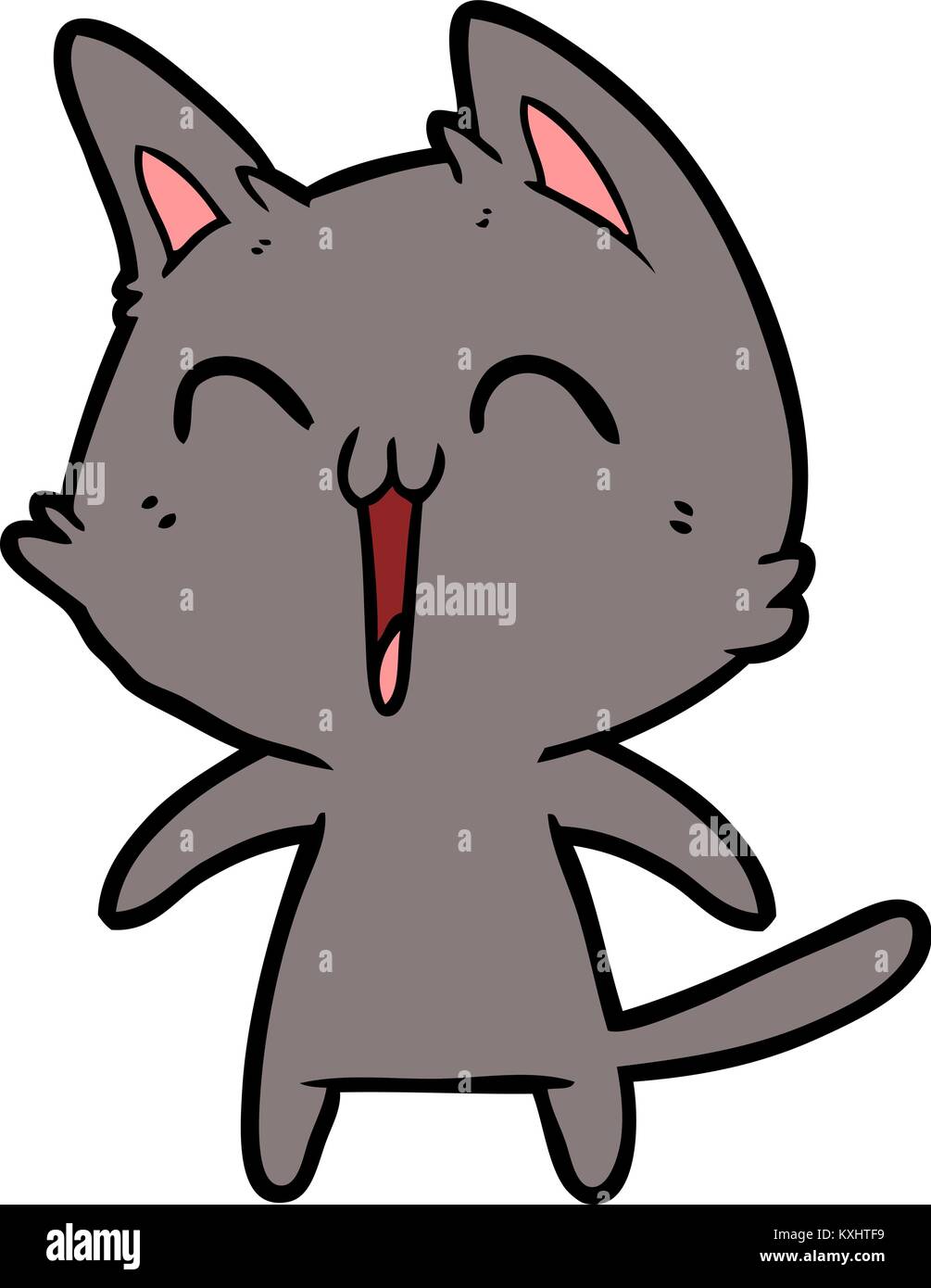 happy cartoon cat meowing Stock Vector Image & Art - Alamy