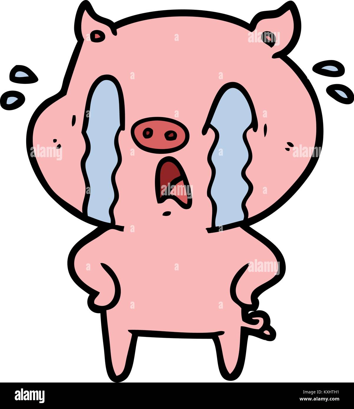 crying pig cartoon Stock Vector Image & Art - Alamy