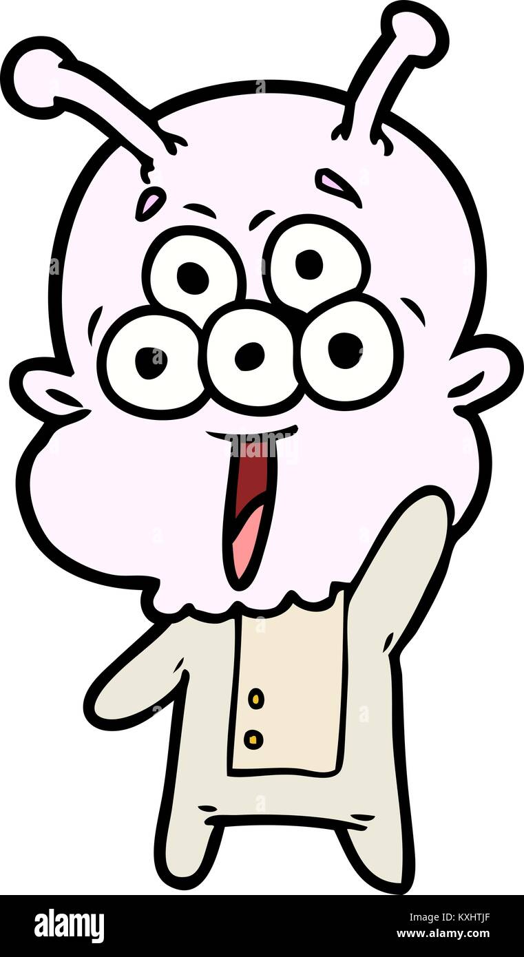 happy cartoon alien Stock Vector Image & Art - Alamy