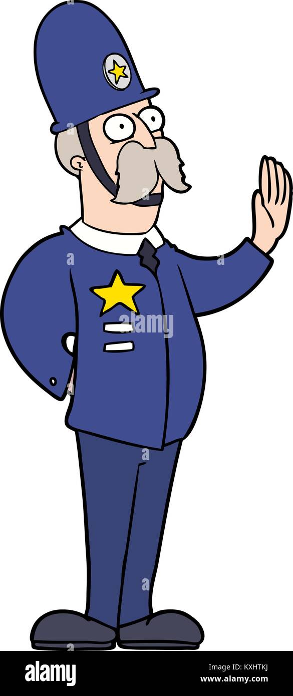 cartoon policeman making stop gesture Stock Vector Image & Art - Alamy