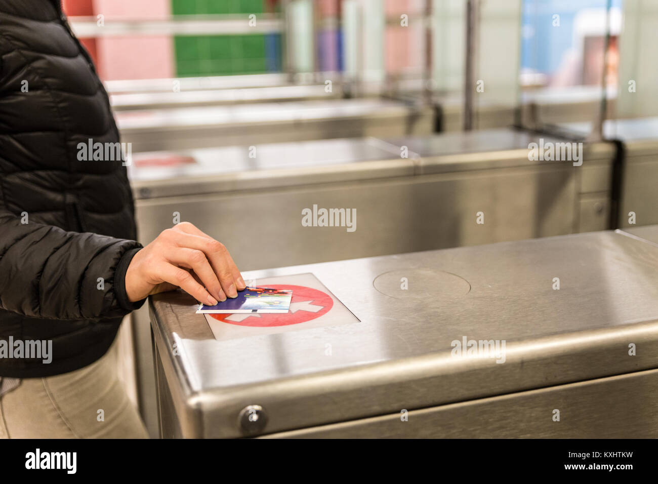Entrance Gate Ticket Access Touch technology Subway Station Stock Photo ...