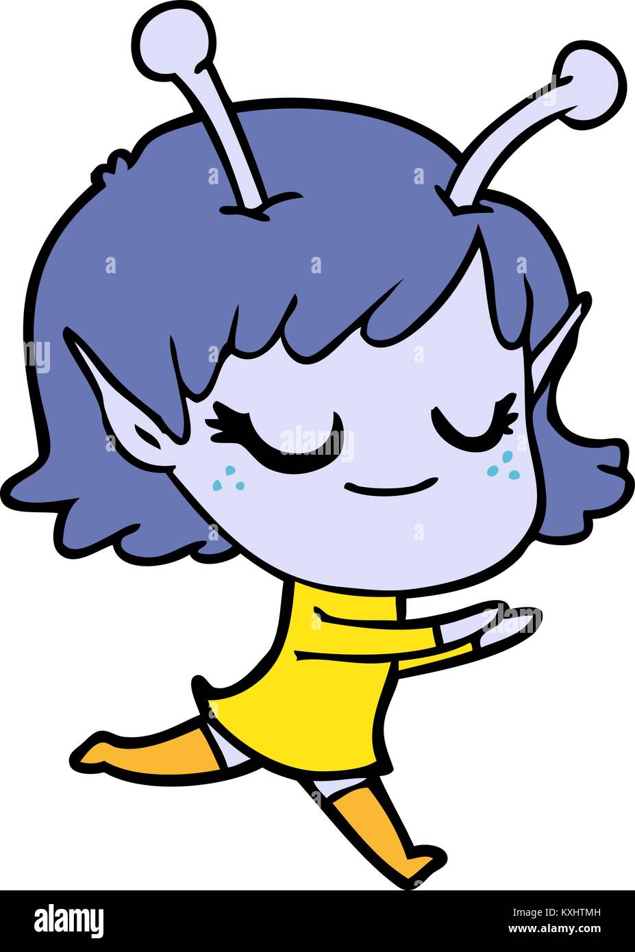 smiling alien girl cartoon Stock Vector Image & Art - Alamy