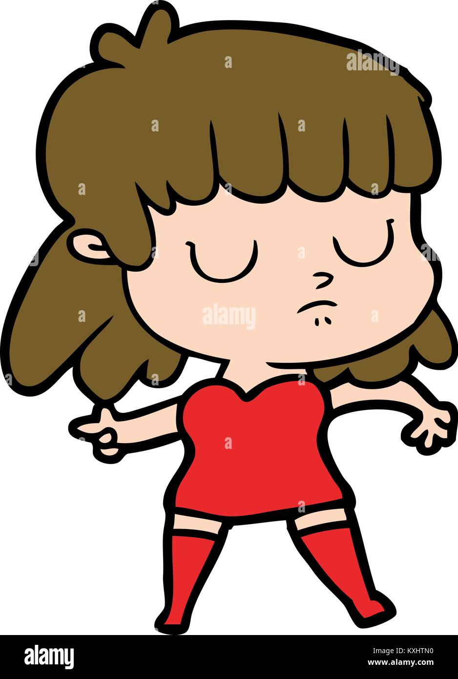 cartoon indifferent woman Stock Vector Image & Art - Alamy