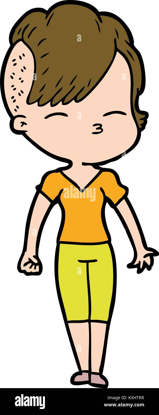 cartoon squinting girl Stock Vector Image & Art - Alamy