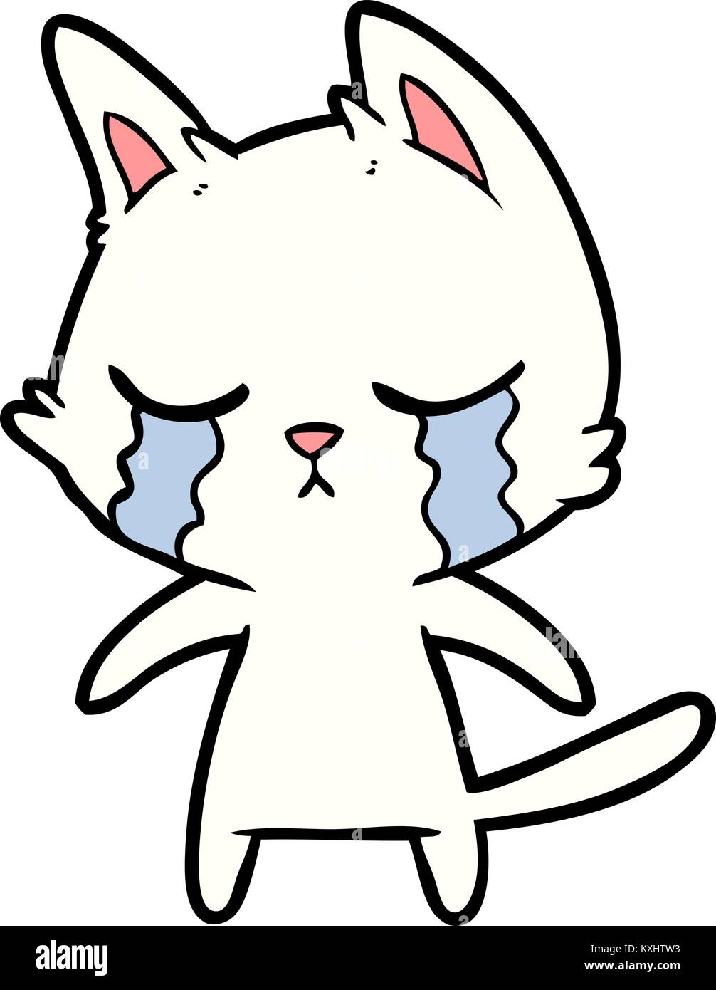 crying cartoon cat Stock Vector Image & Art - Alamy