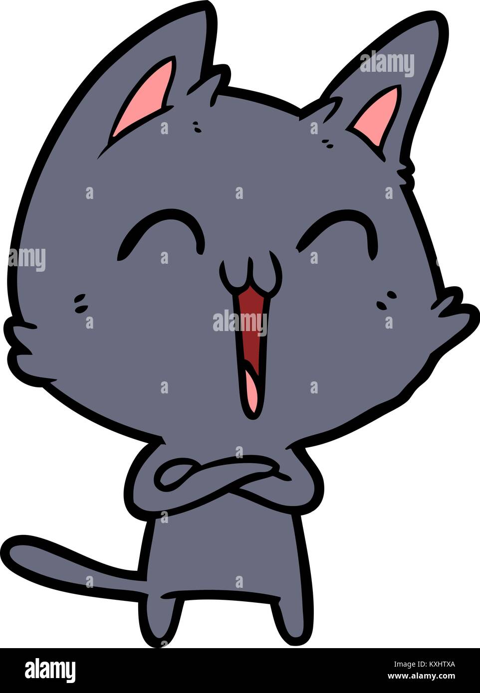 happy cartoon cat meowing Stock Vector Image & Art - Alamy