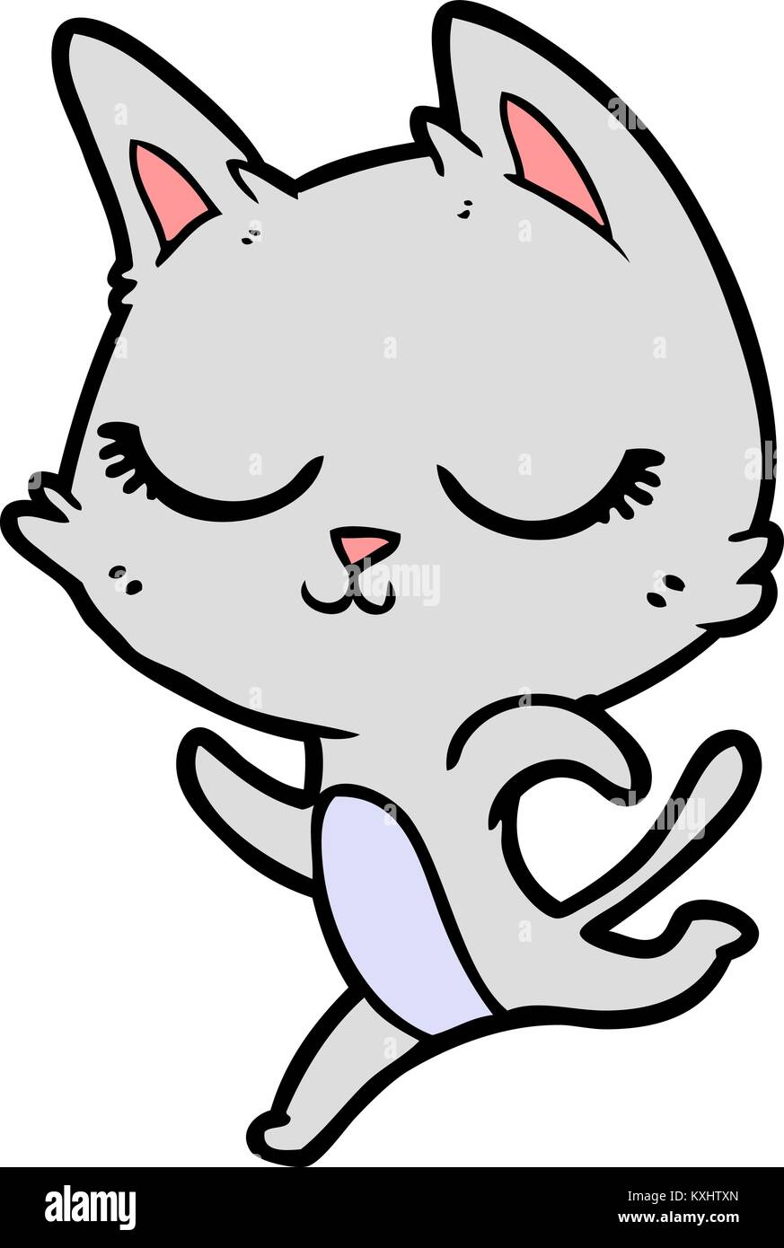 calm cartoon cat Stock Vector Image & Art - Alamy