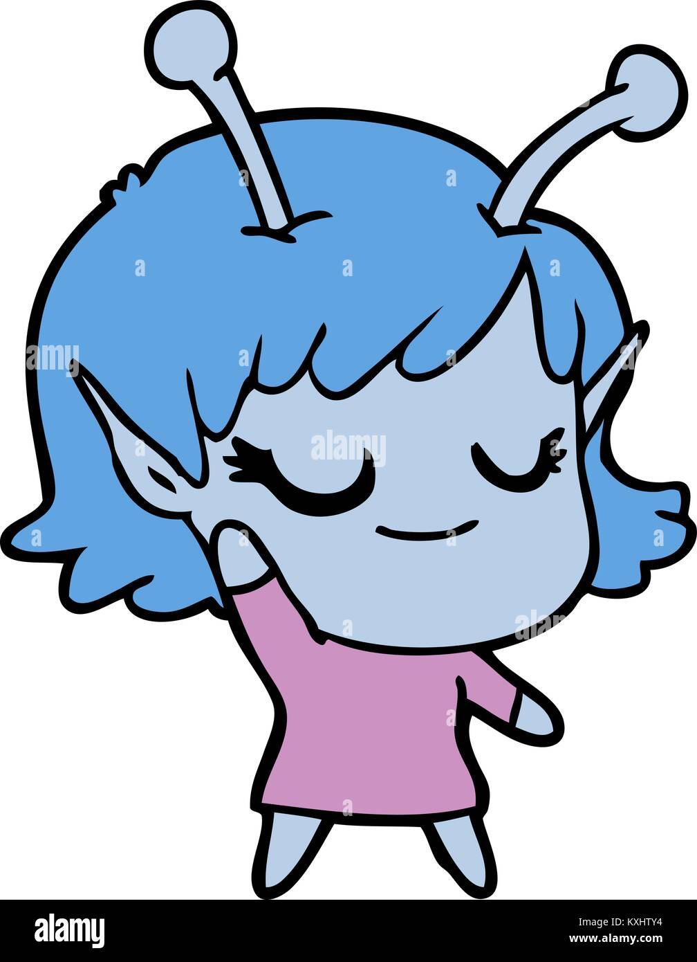 smiling alien girl cartoon Stock Vector Image & Art - Alamy