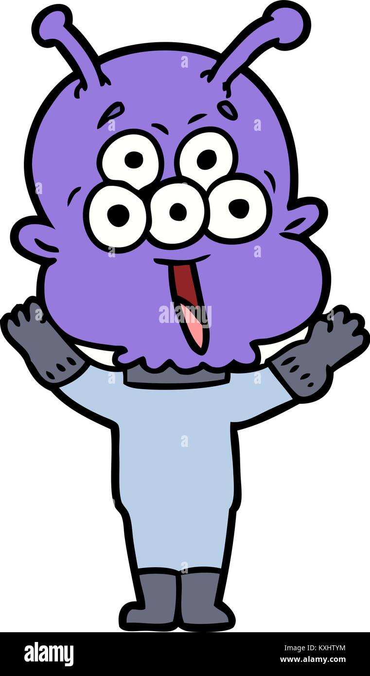 happy cartoon alien Stock Vector Image & Art - Alamy