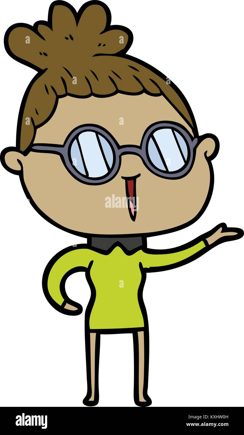 cartoon woman wearing spectacles Stock Vector Image & Art - Alamy