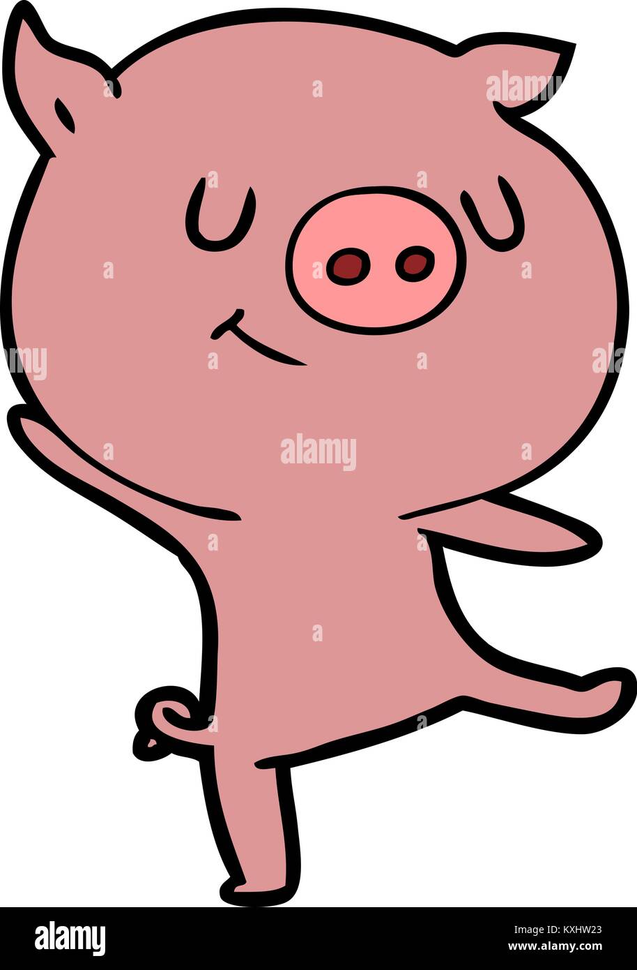 happy cartoon pig Stock Vector Image & Art - Alamy
