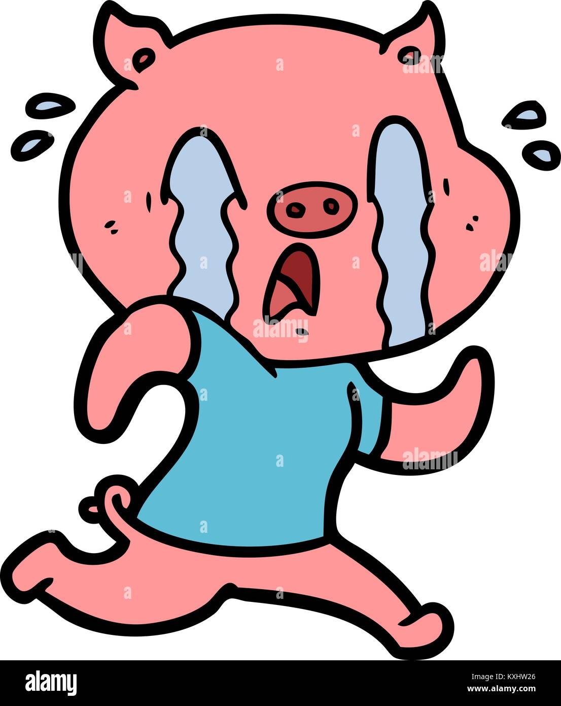 crying pig cartoon Stock Vector Image & Art - Alamy
