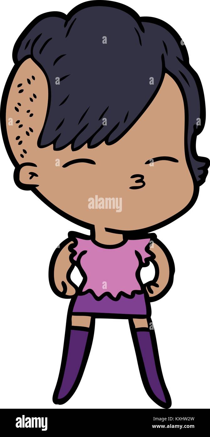 cartoon squinting girl Stock Vector Image & Art - Alamy