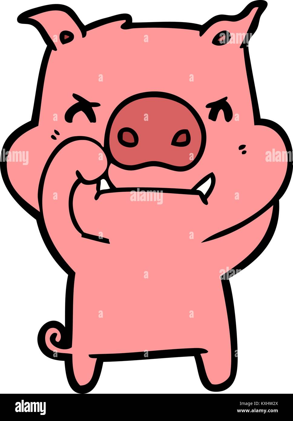angry cartoon pig Stock Vector Image & Art - Alamy