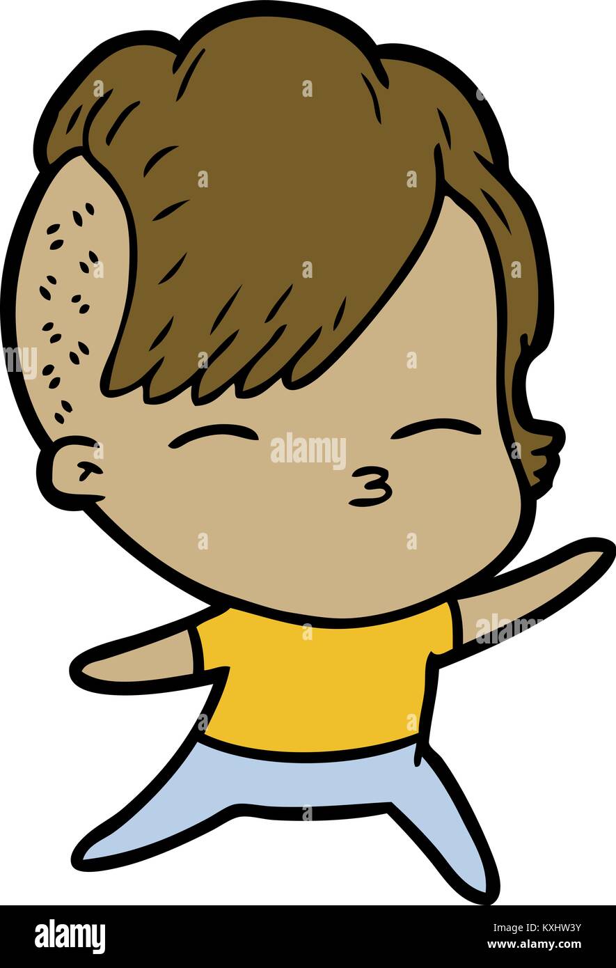 cartoon squinting girl Stock Vector Image & Art - Alamy