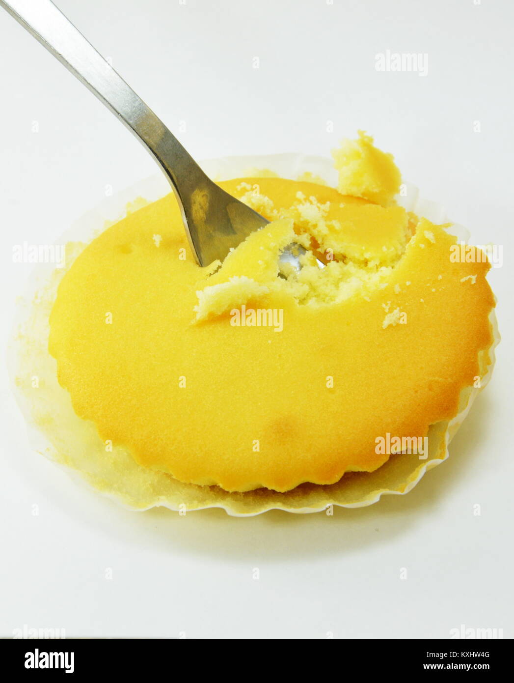 fork on butter cake Stock Photo - Alamy