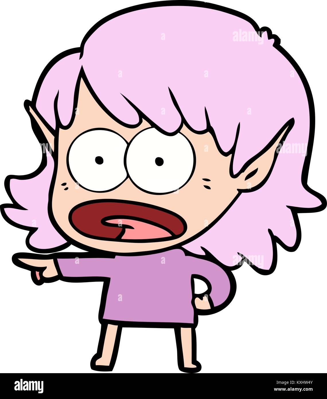 cartoon shocked elf girl Stock Vector Image & Art - Alamy