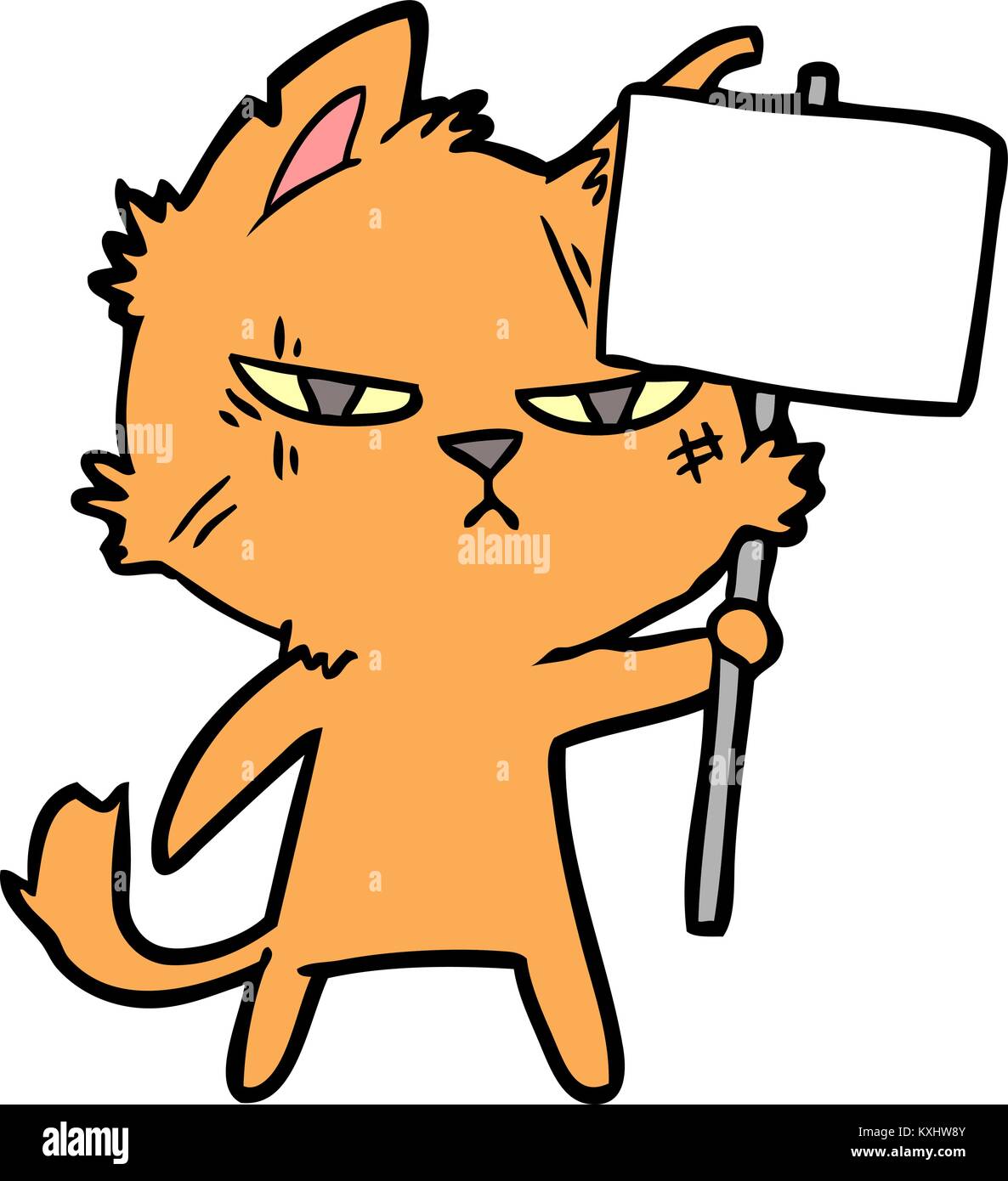 Cartoon cat character protest hi-res stock photography and images - Alamy