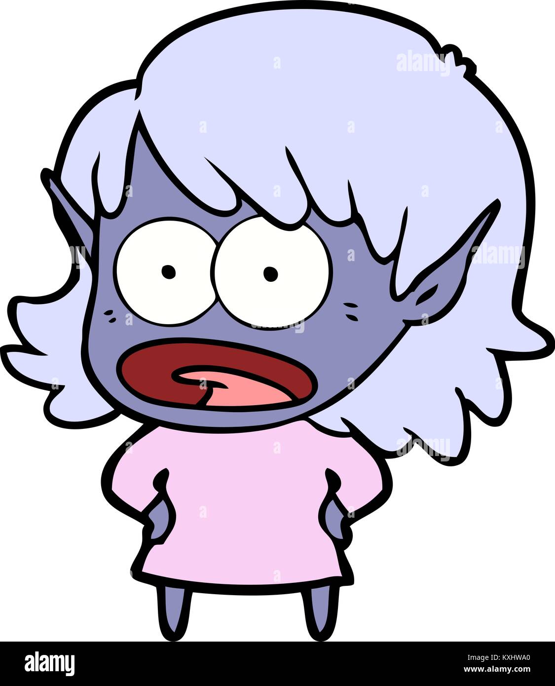 cartoon shocked elf girl Stock Vector Image & Art - Alamy