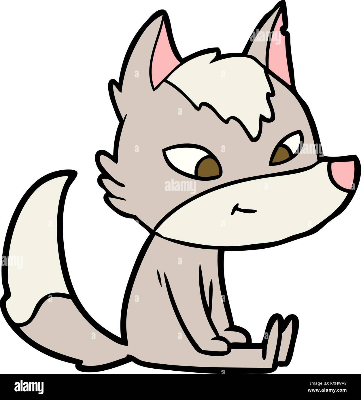 friendly cartoon wolf Stock Vector Image & Art - Alamy